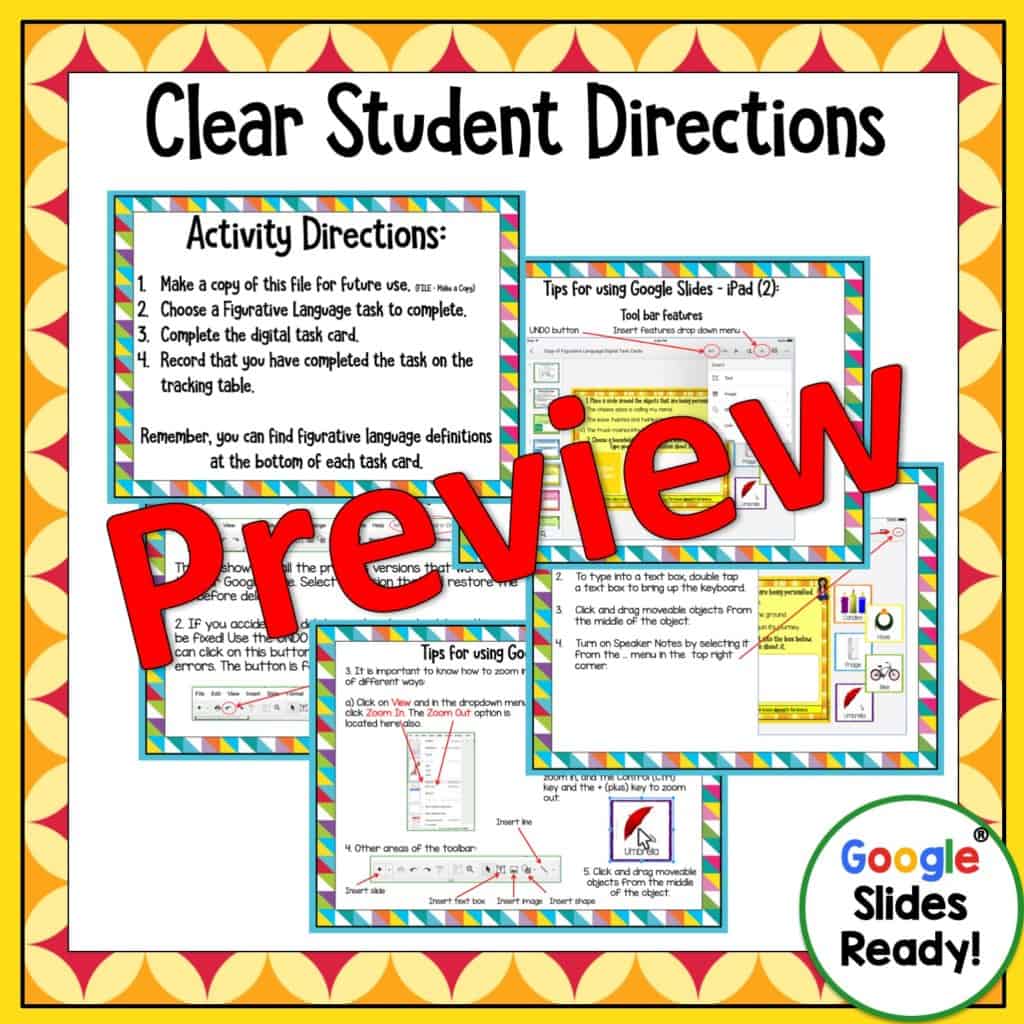 Similes and Metaphors Figurative Language Digital Task Cards - Top ...