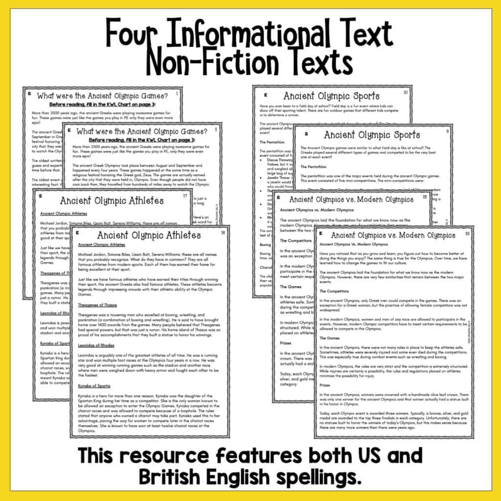 The Ancient Olympics Reading Comprehension Passages and Questions - Top ...