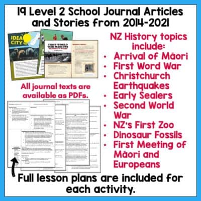 New Zealand History Reading Unit | NZ School Journal Time Travel ...