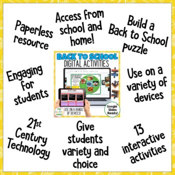 Back to School Digital Activities for Google Classroom | All About Me ...