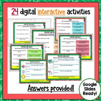 Idioms, Proverbs and Adages Activities for Google Classroom | Distance ...