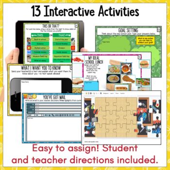 Back to School Digital Activities for Google Classroom | All About Me ...