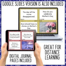 May Writing Prompts Task Cards and Digital Options | Distance Learning ...