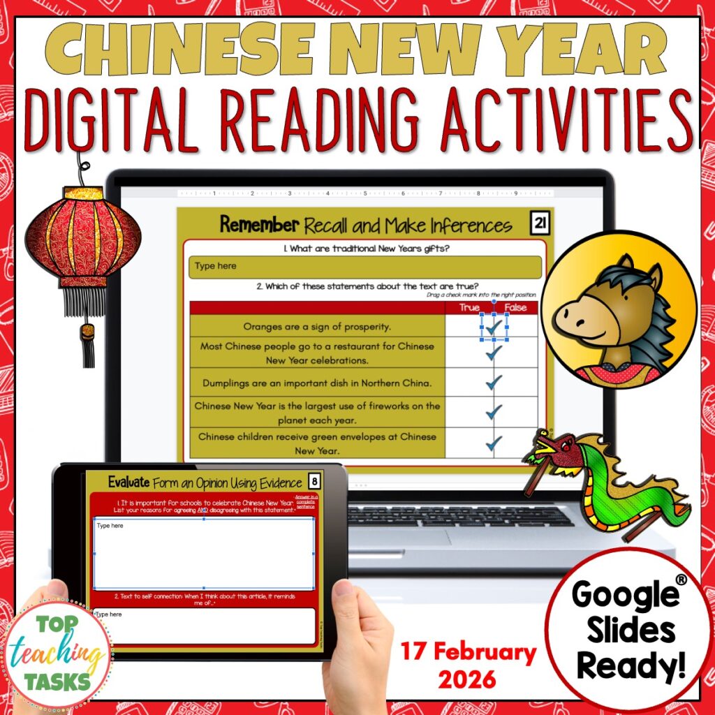 Chinese New Year Digital Reading Comprehension Google Classroom - Top ...