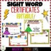 New Zealand Sight Words Certificates Editable - Top Teaching Tasks