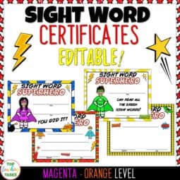 New Zealand Sight Words Bundle Magenta Red Yellow Blue Green Orange ...