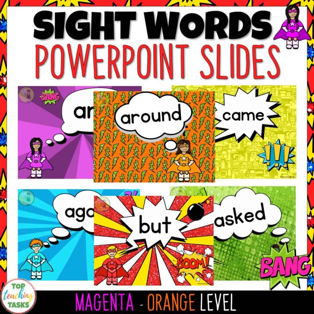 New Zealand Sight Words PowerPoint Slides Magenta-Orange - Top Teaching ...