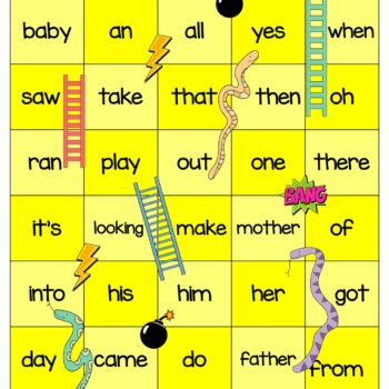 Sight Words Snakes and Ladders Magenta to Orange Levels - Top Teaching ...