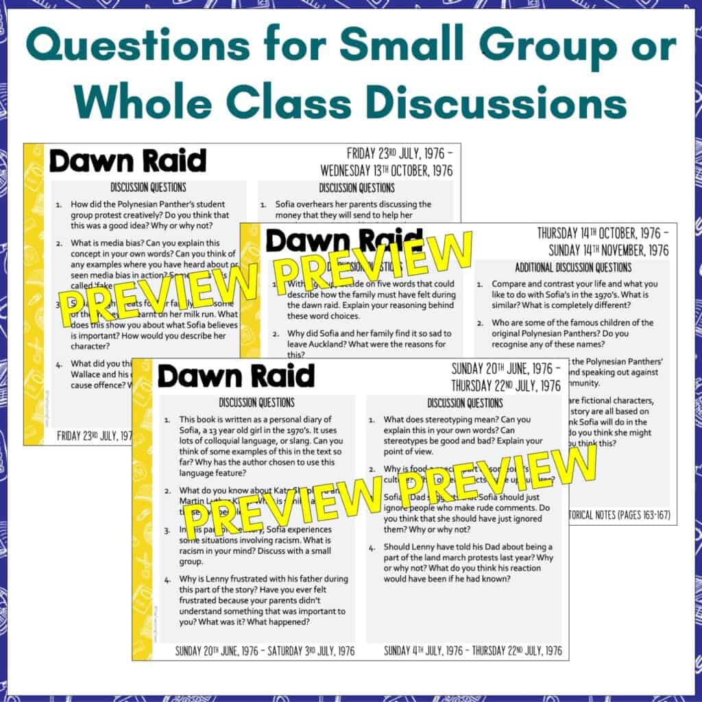 Dawn Raid Novel Study and Discussion Questions - Top Teaching Tasks