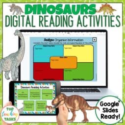 Dinosaurs Digital Reading Comprehension Google Slides | Digital ...