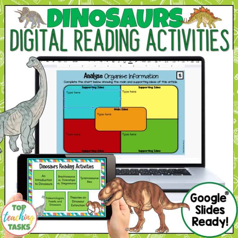 Dinosaurs Digital Reading Comprehension Google Slides | Digital ...