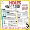 Holes Novel Study, Activities and Discussion Questions - Top Teaching Tasks