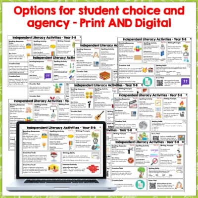 Independent Literacy Activities Year 5-8 Set One - Top Teaching Tasks
