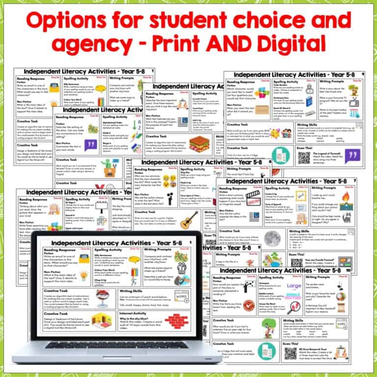 Independent Literacy Activities Year 5-8 Set One - Top Teaching Tasks