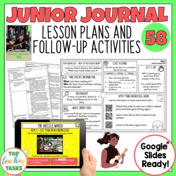 NZ Junior Journal 55 Activities and Lesson Plans Paper-based and ...