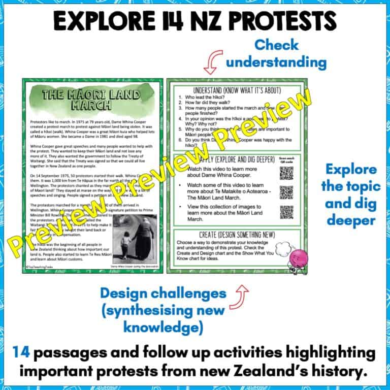 New Zealand Protests Reading Comprehension Task Cards - Top Teaching Tasks