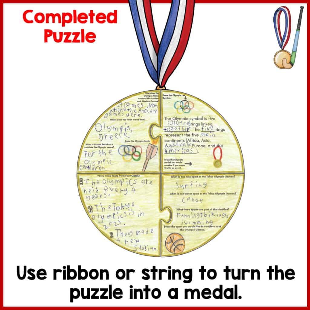 The Olympic Games Reading Comprehension Puzzle Year 3-4 - Top Teaching ...