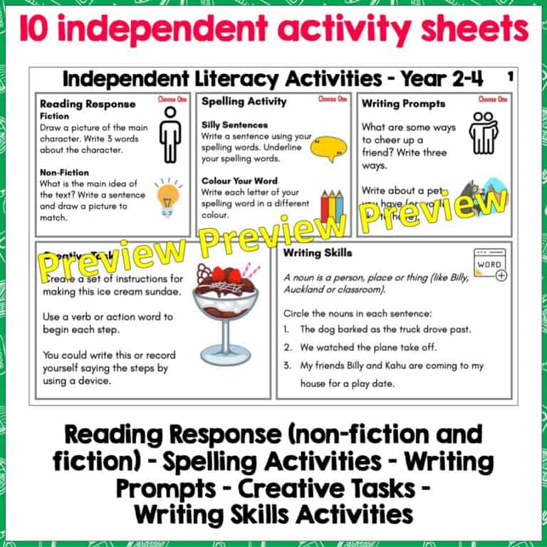 Independent Literacy Activities Year 2-4 Set One - Top Teaching Tasks