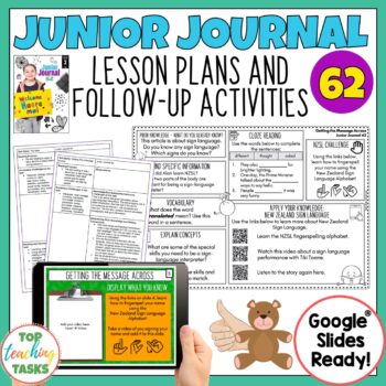 NZ Junior Journal 62 Activities and Lesson Plans Paper-based and ...