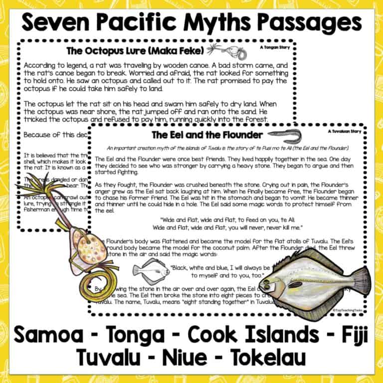 Pacific Myths and Legends Reading Activities Year 3-4 - Top Teaching Tasks