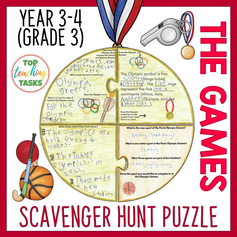 The Olympic Games Reading Comprehension Puzzle Year 3-4 - Top Teaching ...