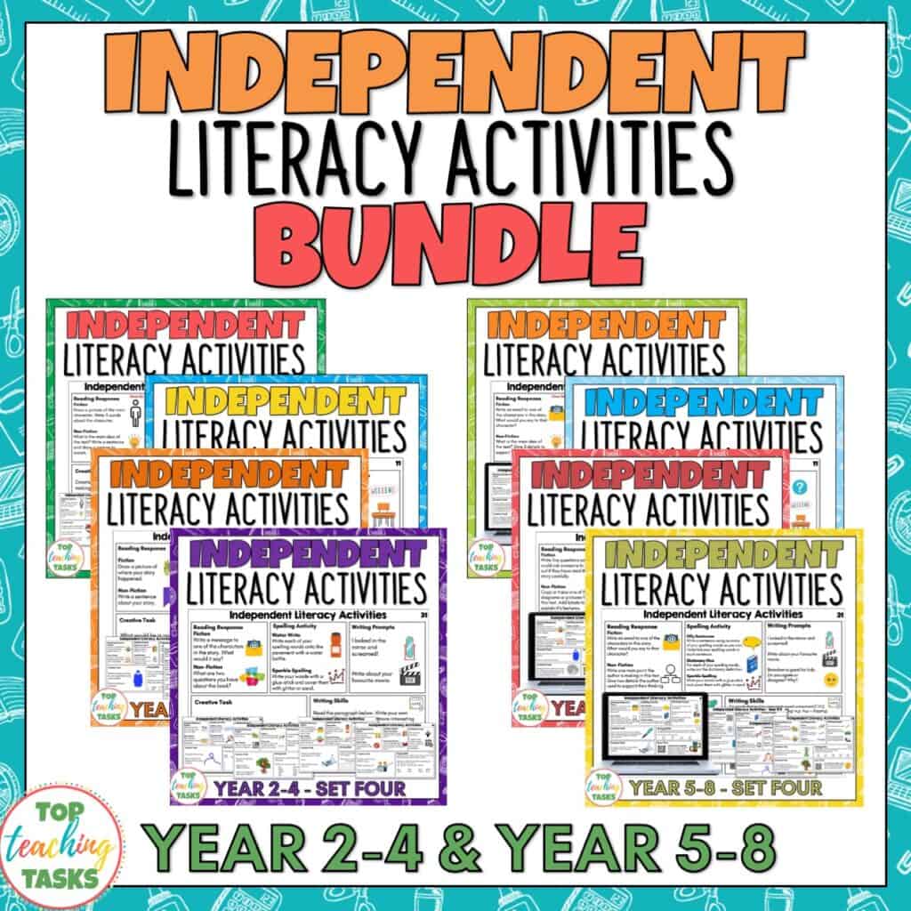 Independent Literacy Activities Year 5-8 Set Four | Spelling and ...