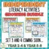 Independent Literacy Activities GROWING BUNDLE (Year 2-4 AND Year 5-8 ...
