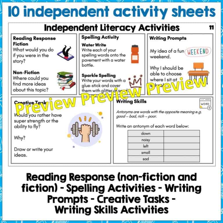 Independent Literacy Activities Year 2-4 Set Two - Top Teaching Tasks