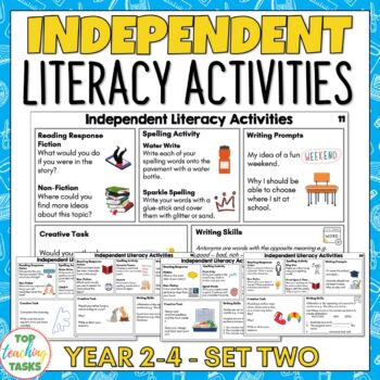Independent Literacy Activities BUNDLE (Year 2-4 AND Year 5-8) - Top ...