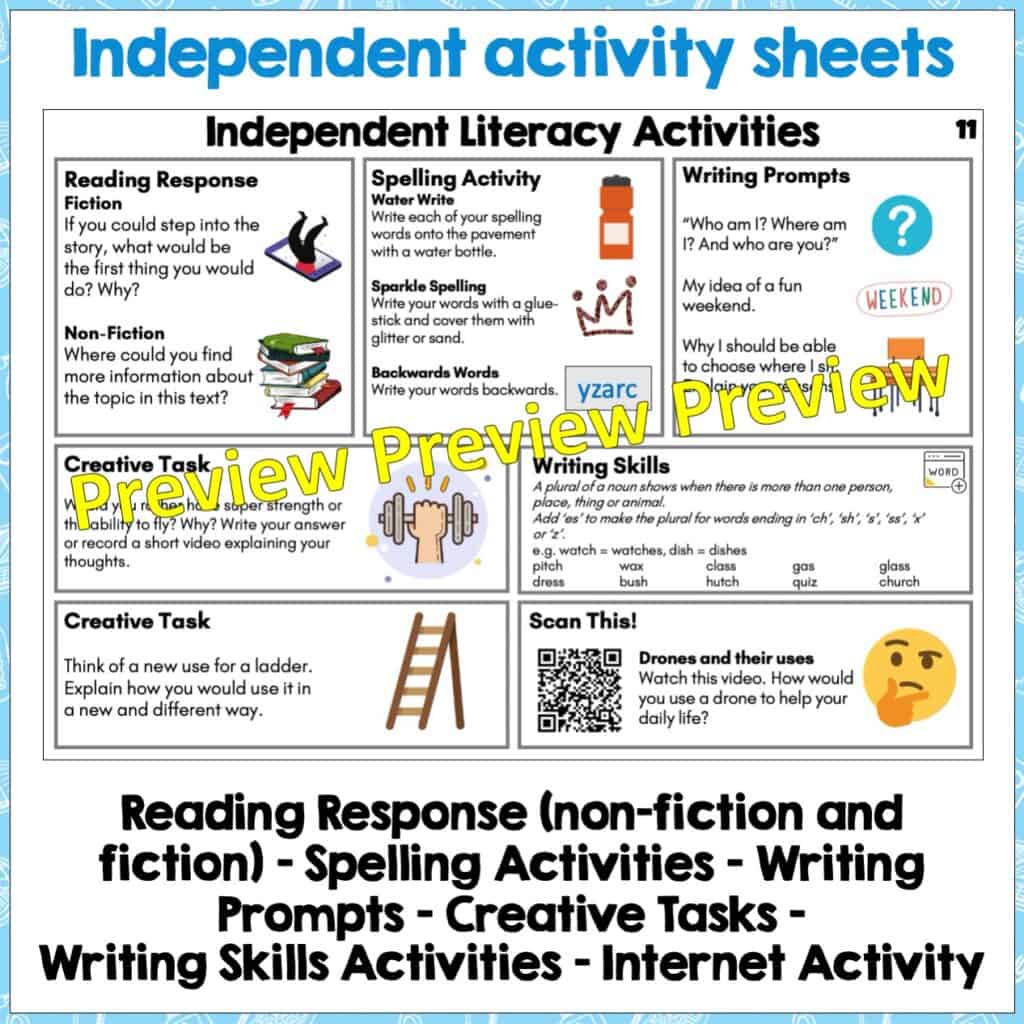 Independent Literacy Activities Year 2-4 Set One - Top Teaching Tasks