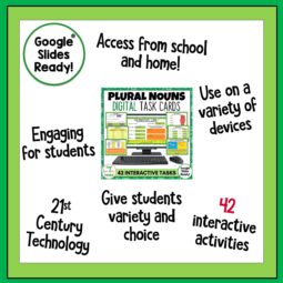 Plural Nouns Digital Task Cards for Google Classroom - Top Teaching Tasks