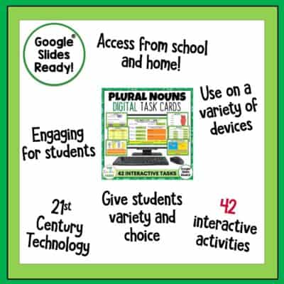 Plural Nouns Digital Task Cards for Google Classroom - Top Teaching Tasks
