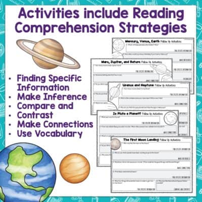 The Solar System Reading Comprehension Passages and Activities | Year 3 ...