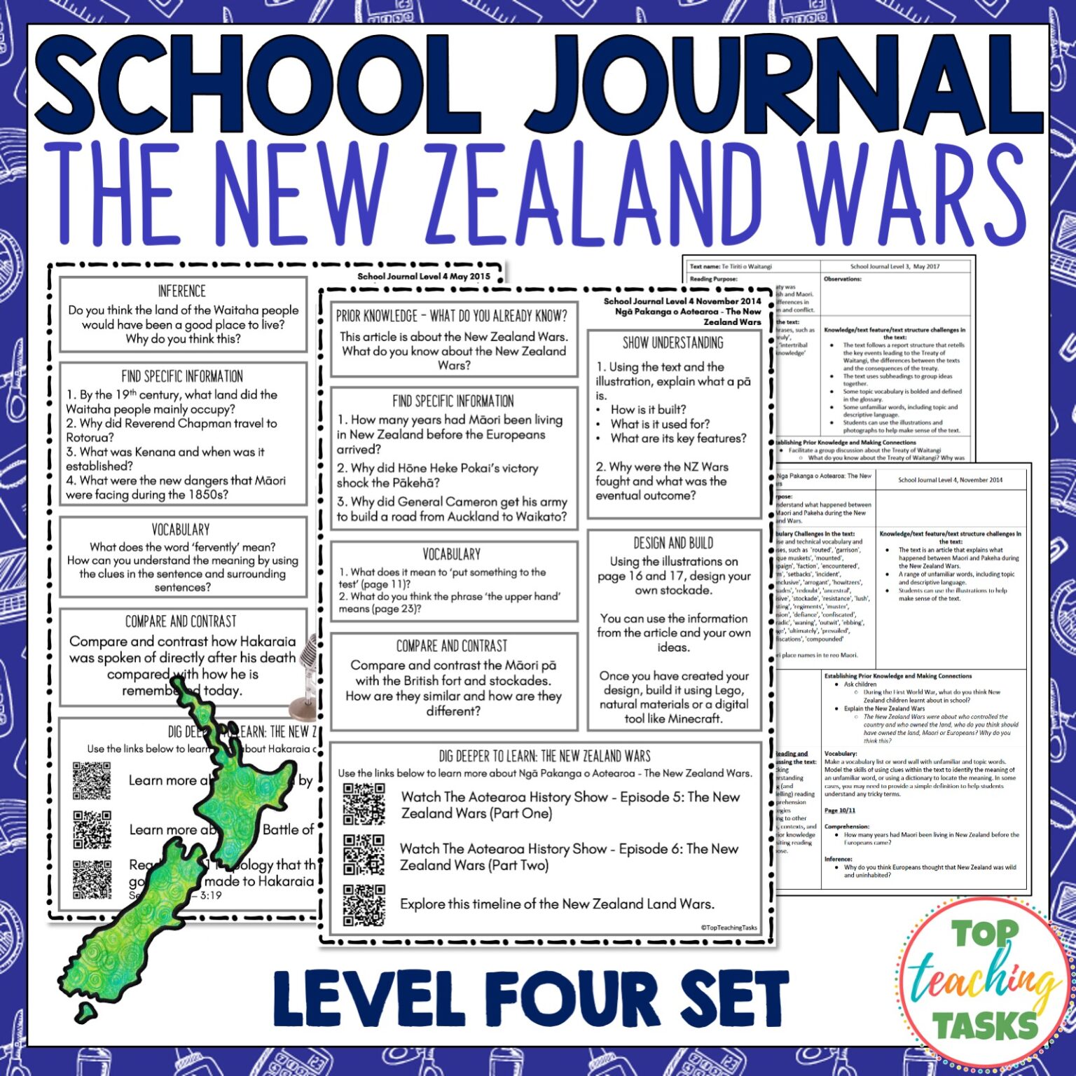 New Zealand Wars Activities: NZ School Journal Level 4 - Top Teaching Tasks