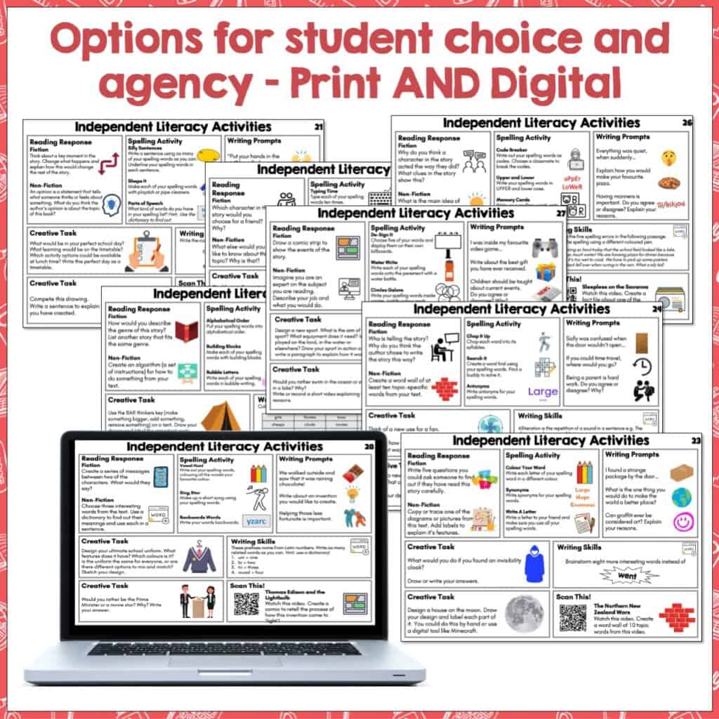 Independent Literacy Activities Year 5-8 Set Three | Spelling and ...