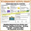 Independent Literacy Activities Year 2-4 Set Three | Spelling and ...