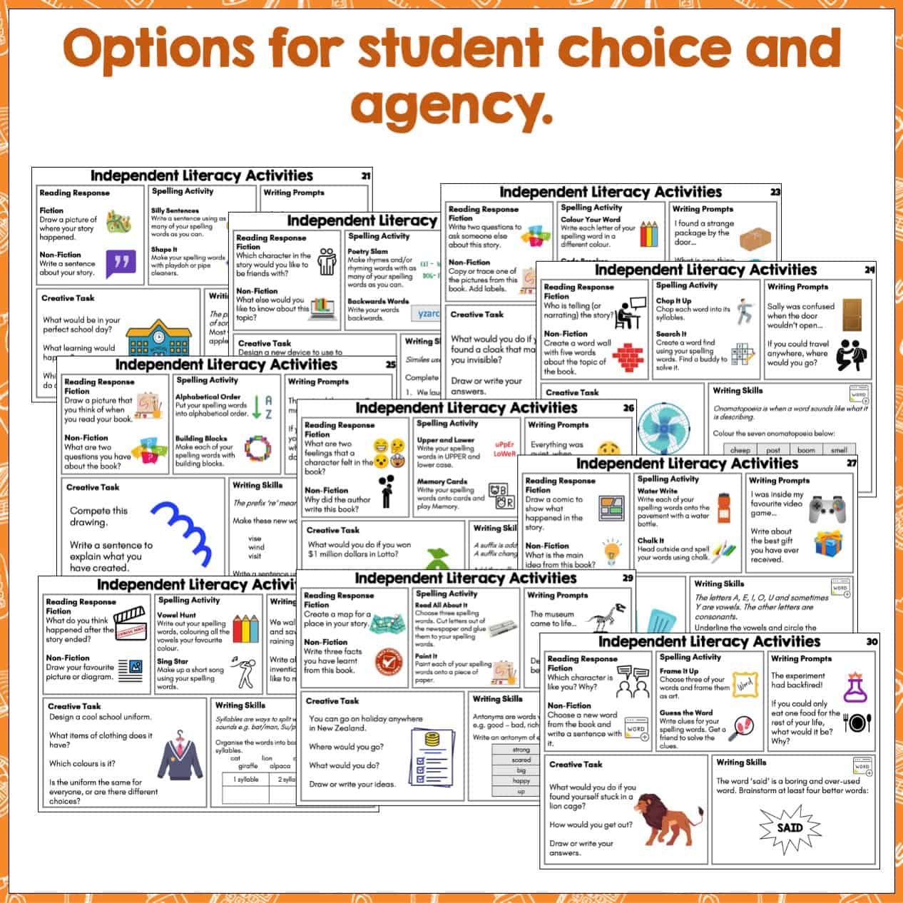 Independent Literacy Activities Year 2-4 Set Three | Spelling and ...