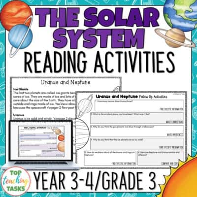The Solar System Reading Comprehension Passages and Activities | Year 3 ...