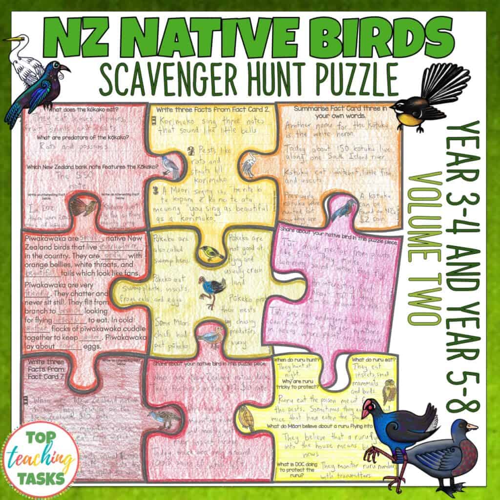 New Zealand Native Birds Scavenger Hunt Reading Activity Volume 2 - Top ...