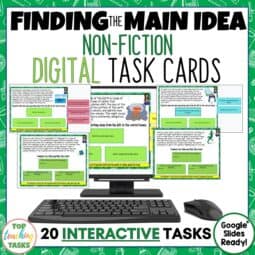 Finding the Main Idea Digital Activities for Google Classroom | Reading ...