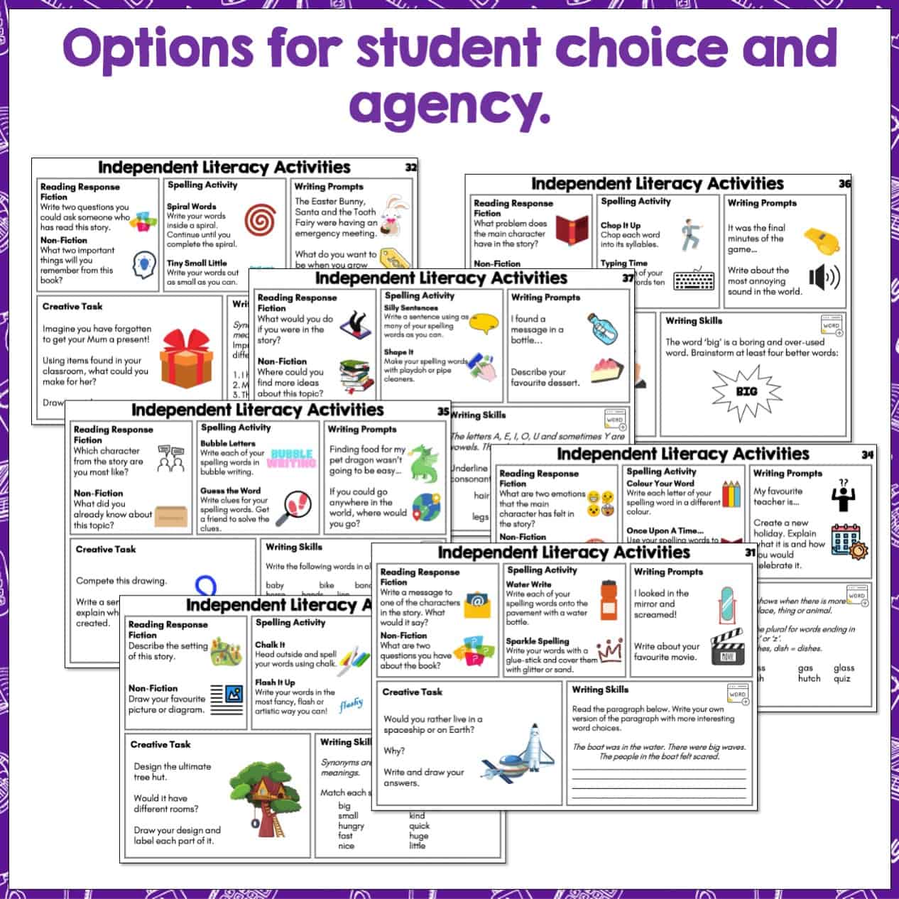 Independent Literacy Activities Year 2-4 Set Four | Spelling and ...