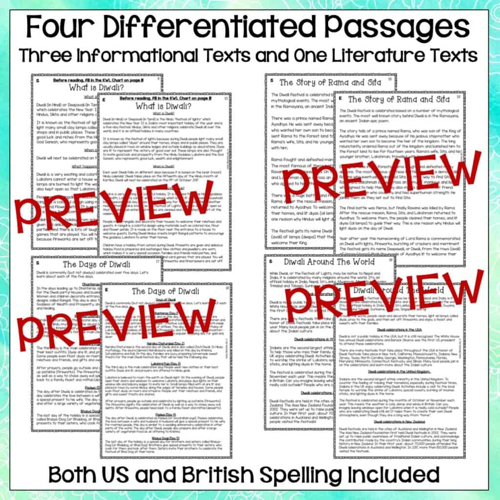 Diwali Reading Comprehension Passages and Questions - Top Teaching Tasks