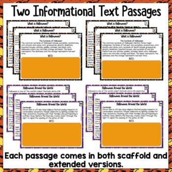 Halloween Reading Comprehension Passages and Activities - Print and ...