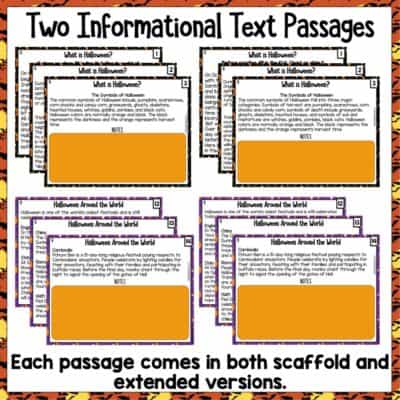 Halloween Reading Comprehension Passages and Activities - Print and ...