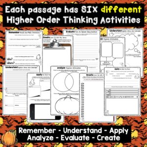 Halloween Reading Comprehension Passages and Activities - Print and ...