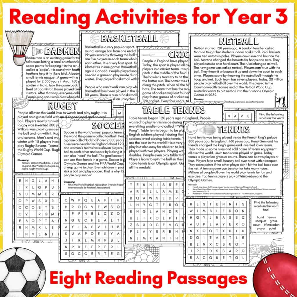 Sports Reading Comprehension Activities for Year 3 - Top Teaching Tasks