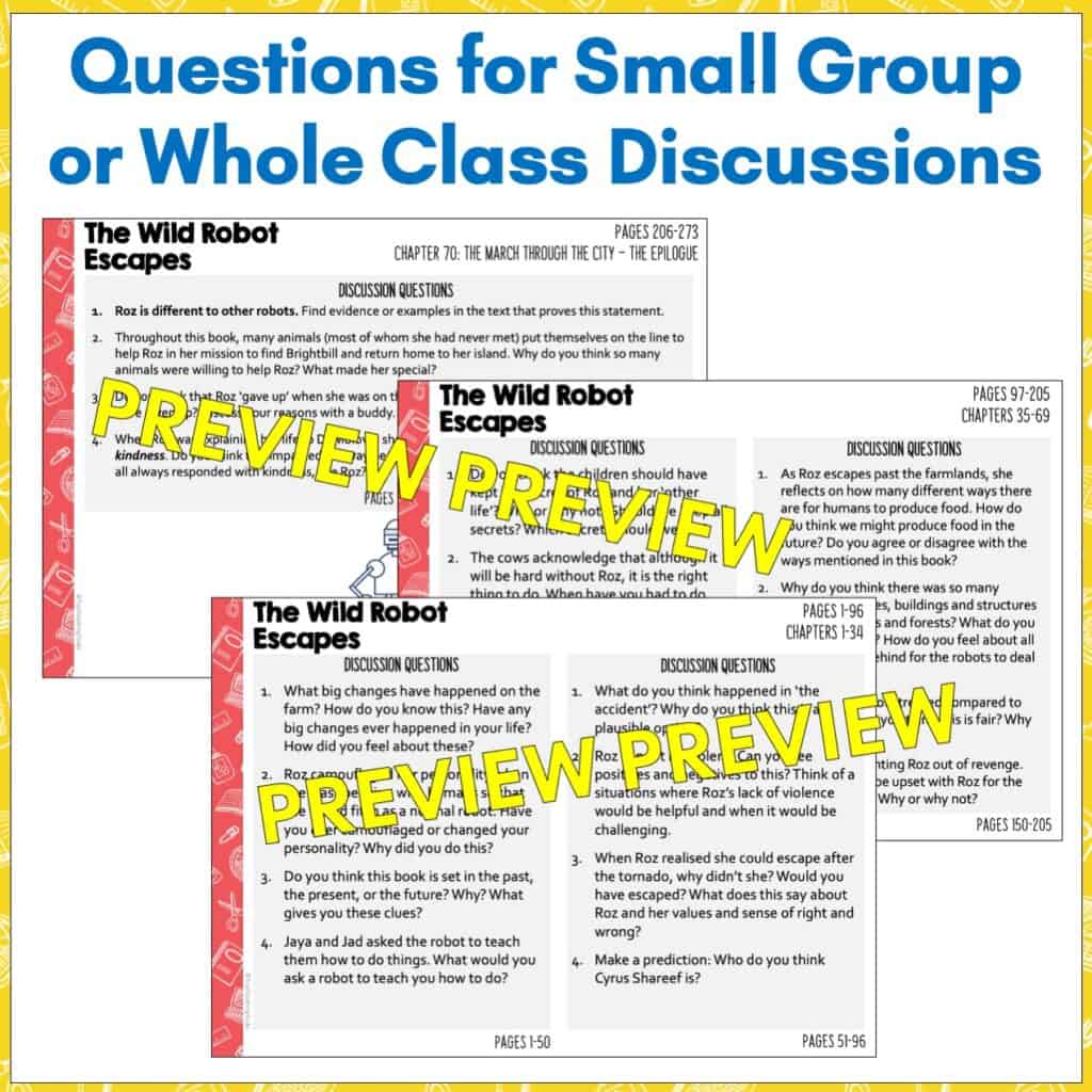 The Wild Robot Escapes Novel Study and Discussion Questions - Top ...