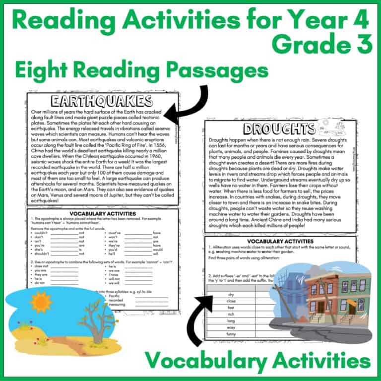 Natural Disasters Reading Comprehension Activities for Year 4 - Top ...