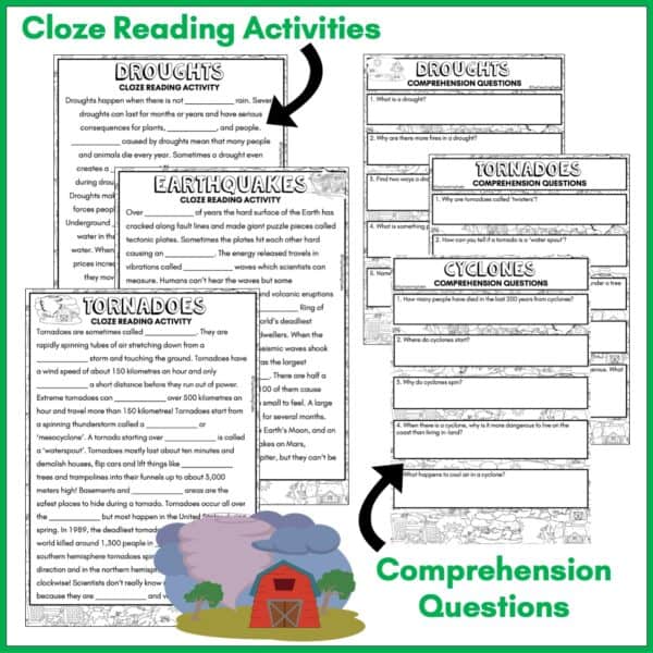 Natural Disasters Reading Comprehension Activities for Year 4 - Top ...