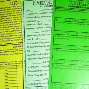 Natural Disasters Reading Comprehension Activities for Year 4 - Top ...